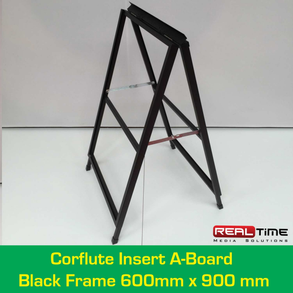 Corflute Insert A-Board Black Frame 600mmx900mm - RT Media Solutions