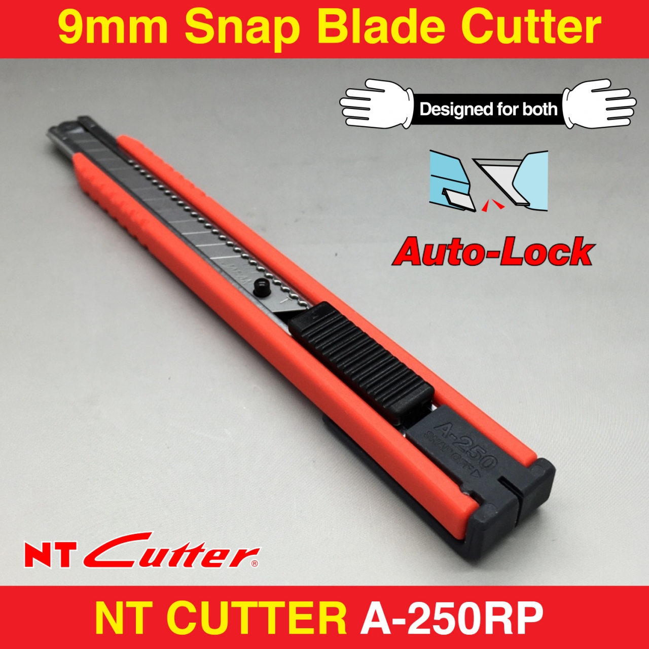 NT CUTTER A250RP- 9mm Snap Blade Cutter - RT Media Solutions