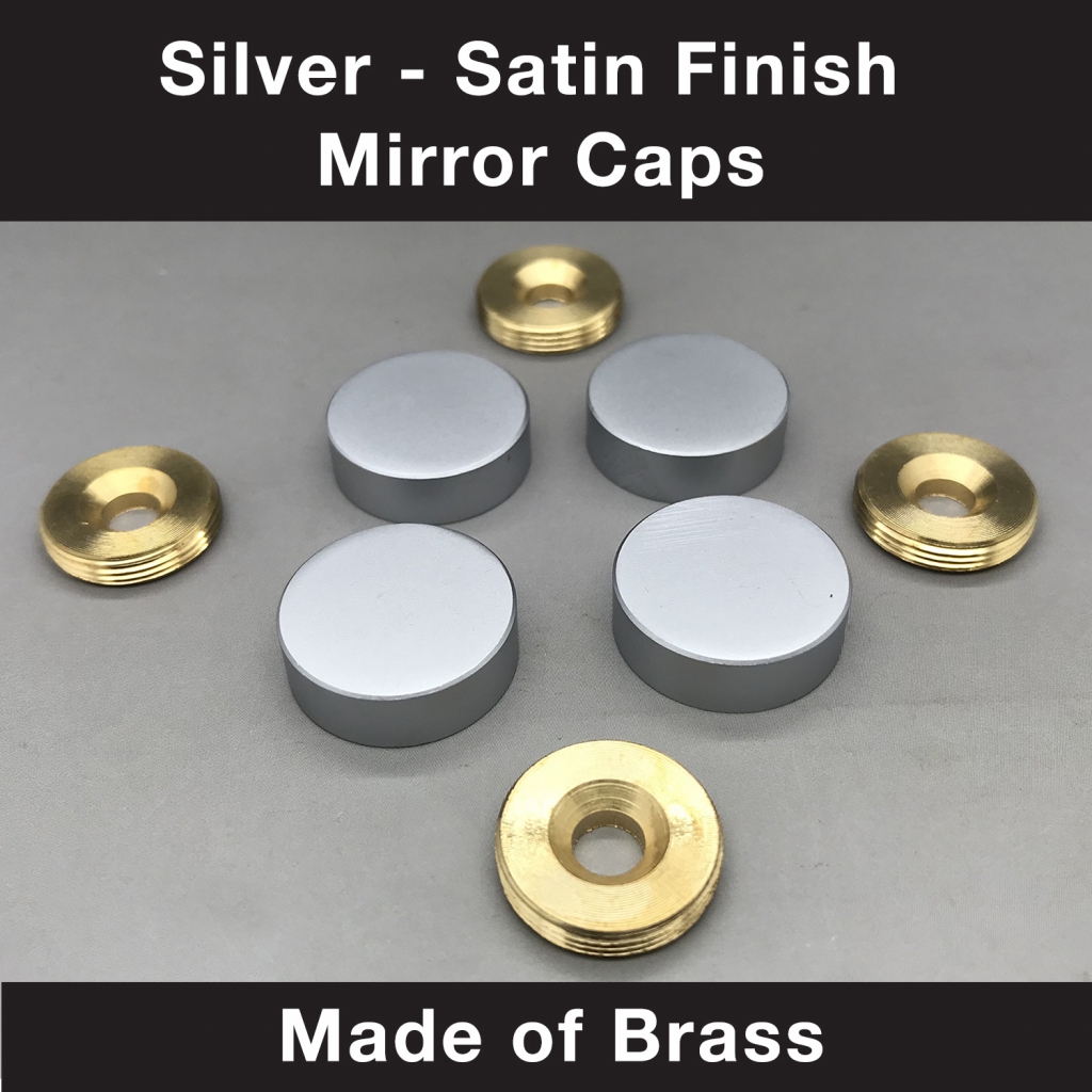 Brushed Mirror Caps - Stainless Steel - RT Media Solutions