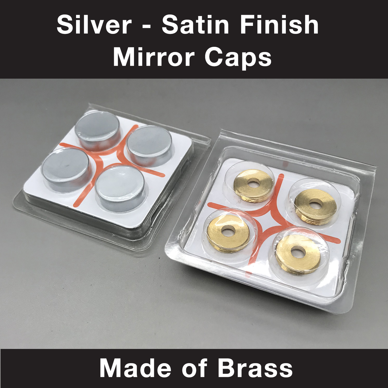 Silver – Chrome Finish Mirror Caps – Brass - RT Media Solutions