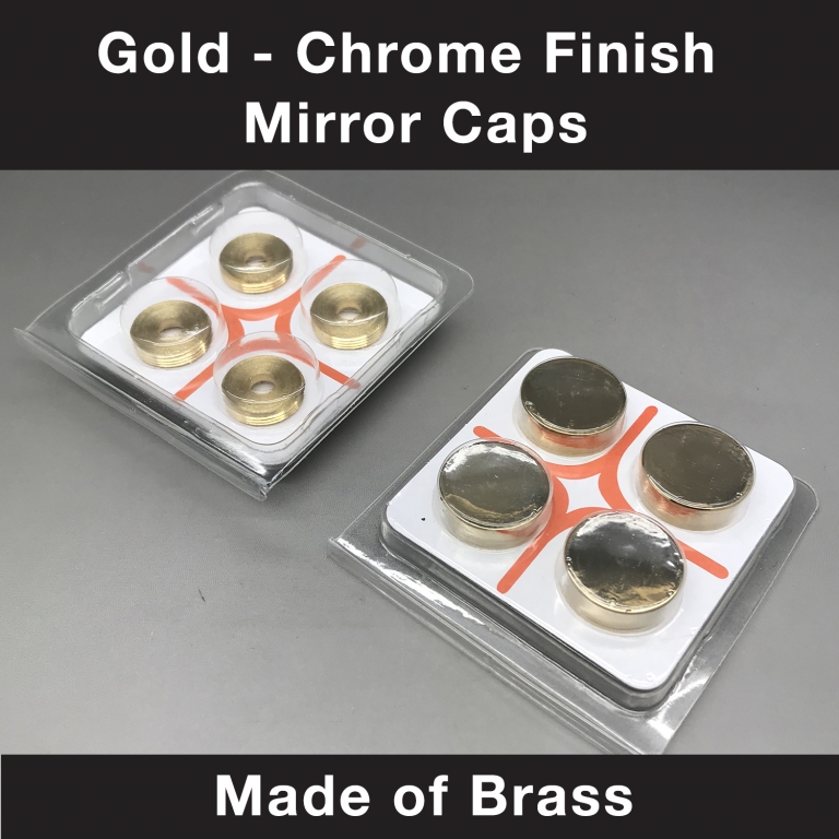 Silver – Chrome Finish Mirror Caps – Brass - RT Media Solutions