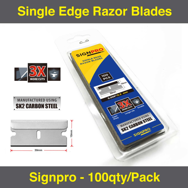 Signpro Single Edge Razor Blades-100Qty/Pack - RT Media Solutions